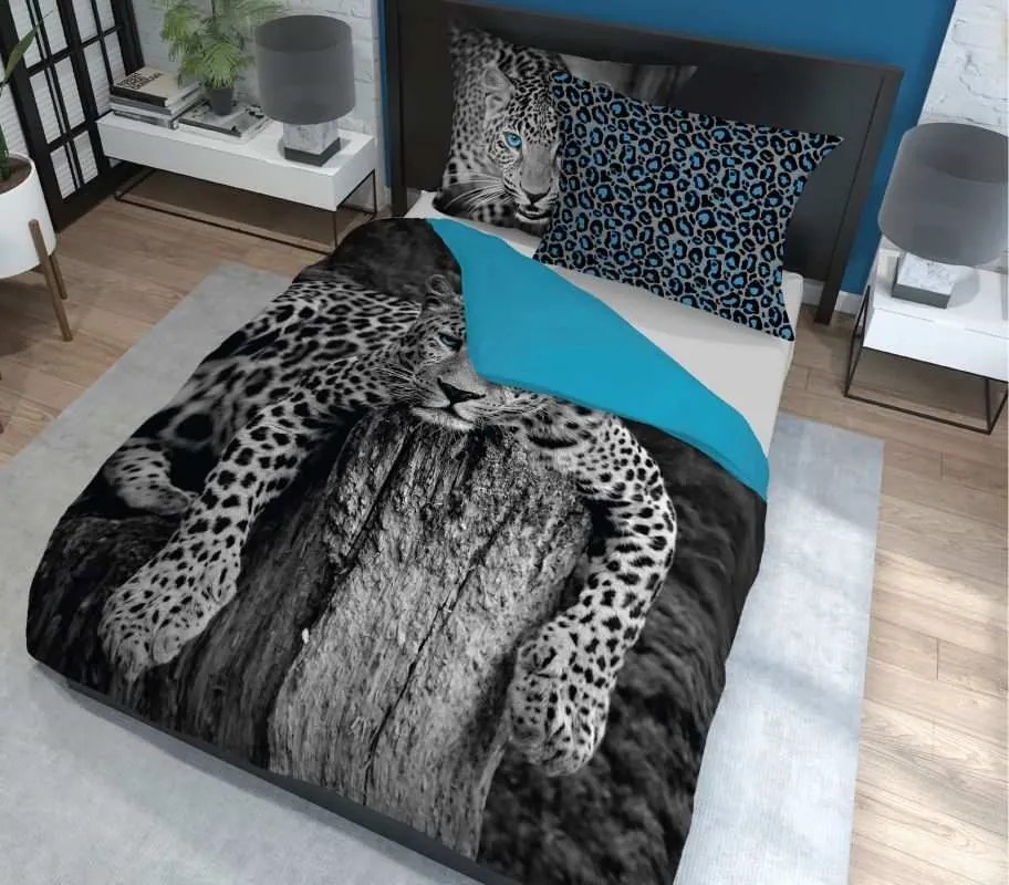 DETEXPOL Francouzské povlečení Leopard  Bavlna, 220/200, 70/80 cm