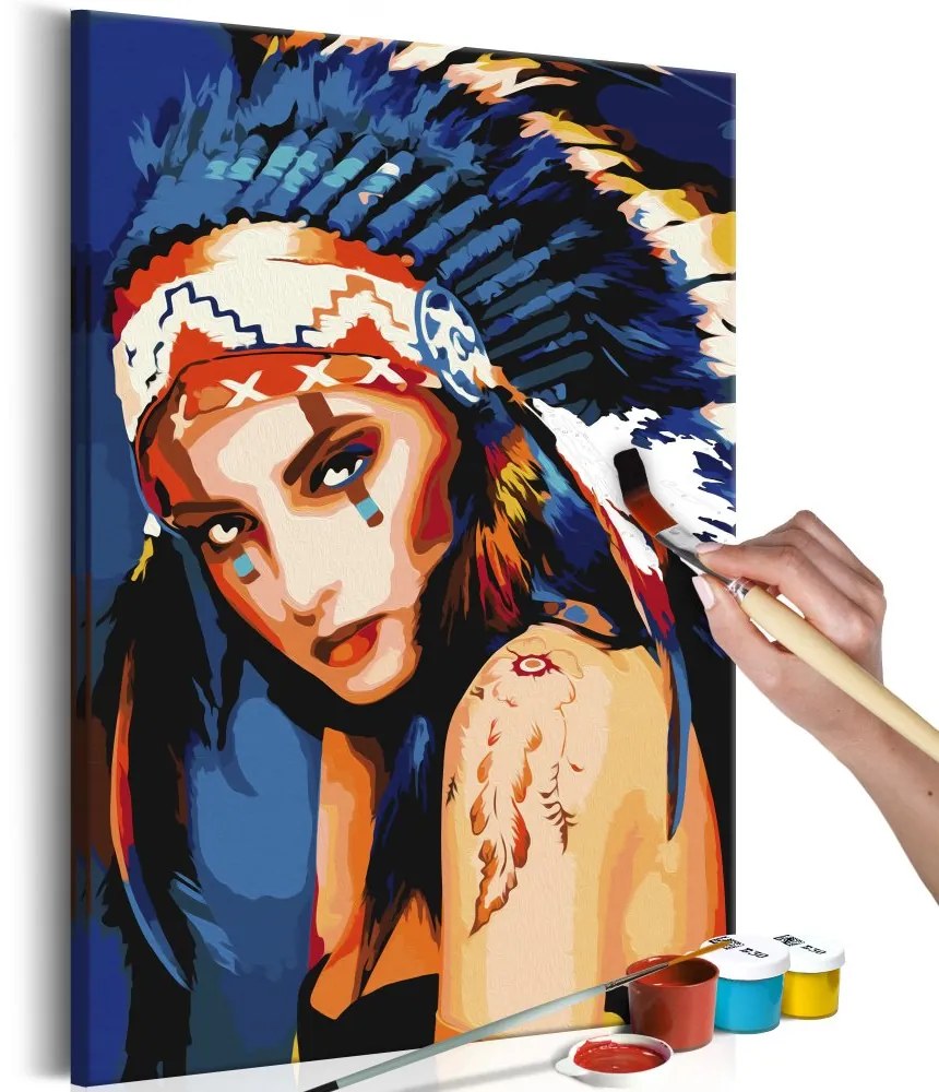 Bimago Malování podle čísel - Native American Girl | 40x60 cm