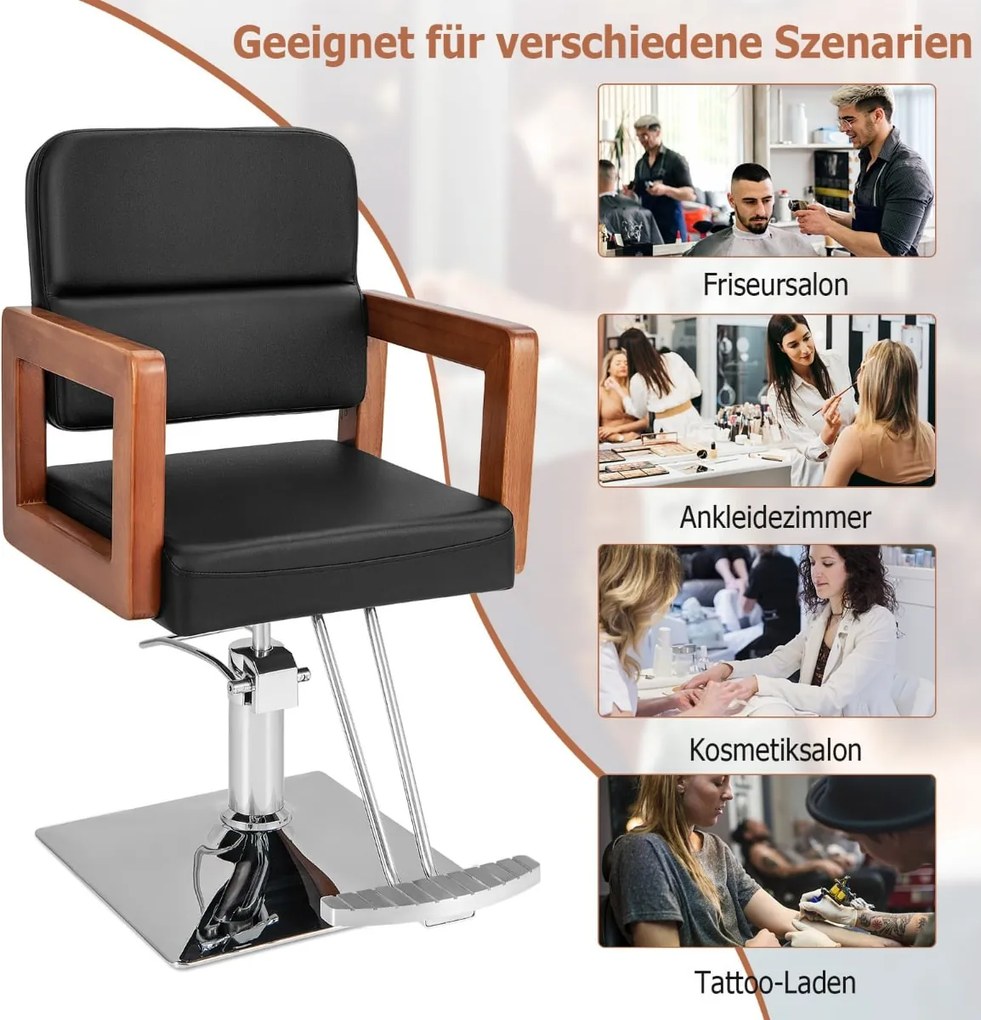 Costway Hydraulic Barber Chair Salon Křeslo pro kadeřníka s otáčením o 360