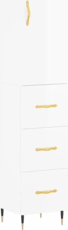 vidaXL Skříň highboard 34,5 x 34 x 180 cm kompozitní dřevo [3198835] Barva: bílá s vysokým leskem