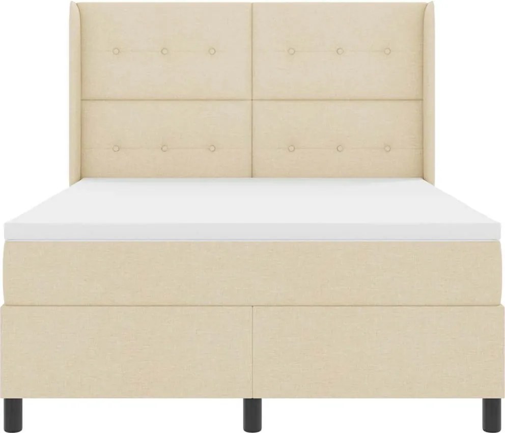 Postel s boxspringem s polštářem Krémová 200 x 160 cm textil 3341656