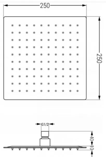 Sprchový set podomítkový MEXEN CUBE DR02 25 cm grafit