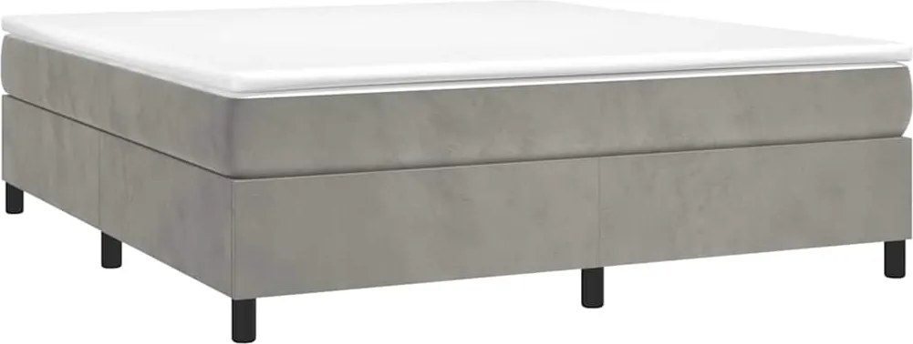 Rám postele s boxspringem světle šedý 160 x 200 cm samet 3121126