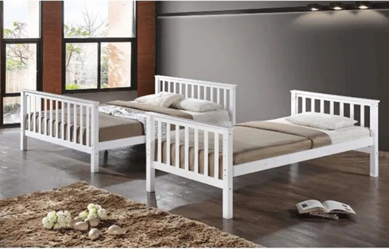 Patrová rozložitelná postel 90/140x200, bílá, BAGIRA Kondela 0000207781