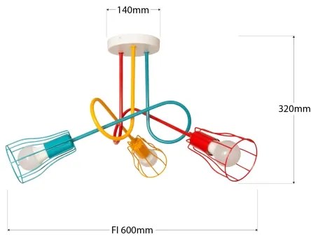 LED Přisazený lustr OXFORD 3xE27/15W/230V