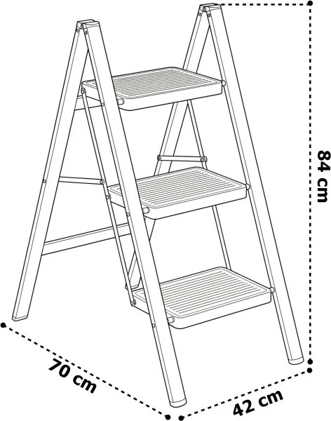 Skládací schůdky EASYSTEP 3-stupňové bílé