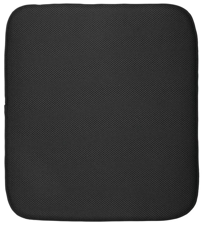 Černá podložka na umyté nádobí iDesign iDry, 46 x 41 cm
