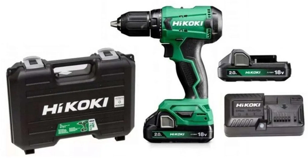 HiKOKI - 18V AKU vrtací šroubovák s příklepem, 2x aku 2,0 Ah Li-Ion, nabíječka DV18DAWCZ