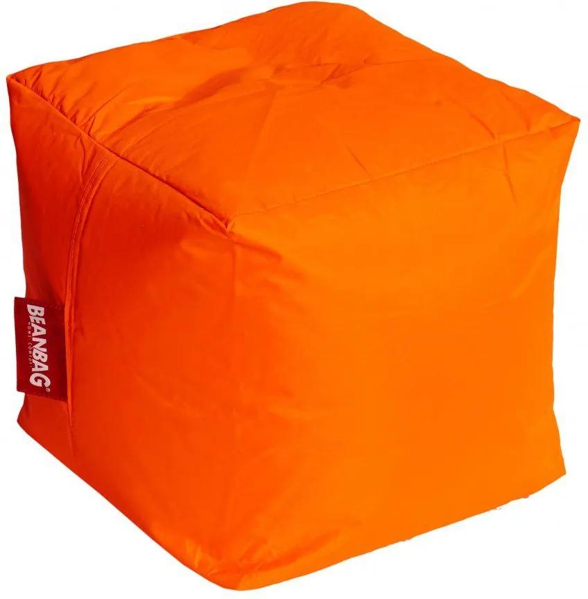Cube Fluo Orange BEANBAG Cube ve tvaru kostky 40x40x40 cm