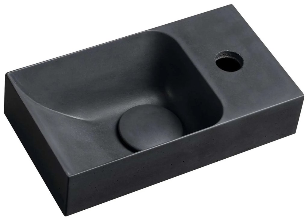 Sapho Small - Umývátko, 31x17 cm, bez přepadu, otvor pro baterii vpravo, antracit PK30516