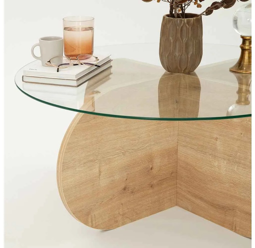 Designový konferenční stolek Jameela 75 cm vzor safírový dub