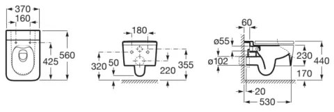 Roca A346537000 - Závěsné WC INSPIRA keramika/bílá