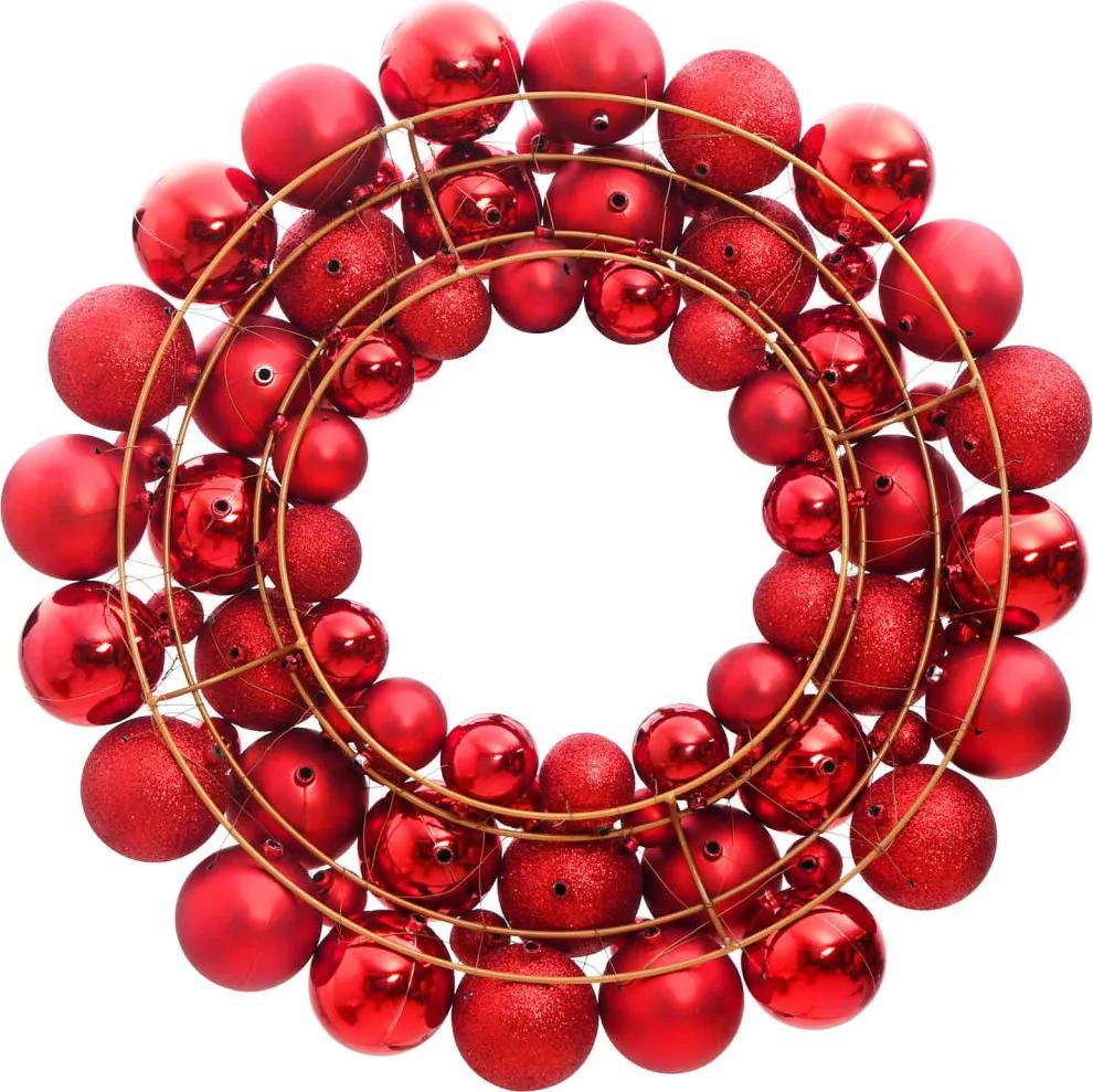 vidaXL Vánoční věnec 45 cm polystyren [356121] Barva: Červená