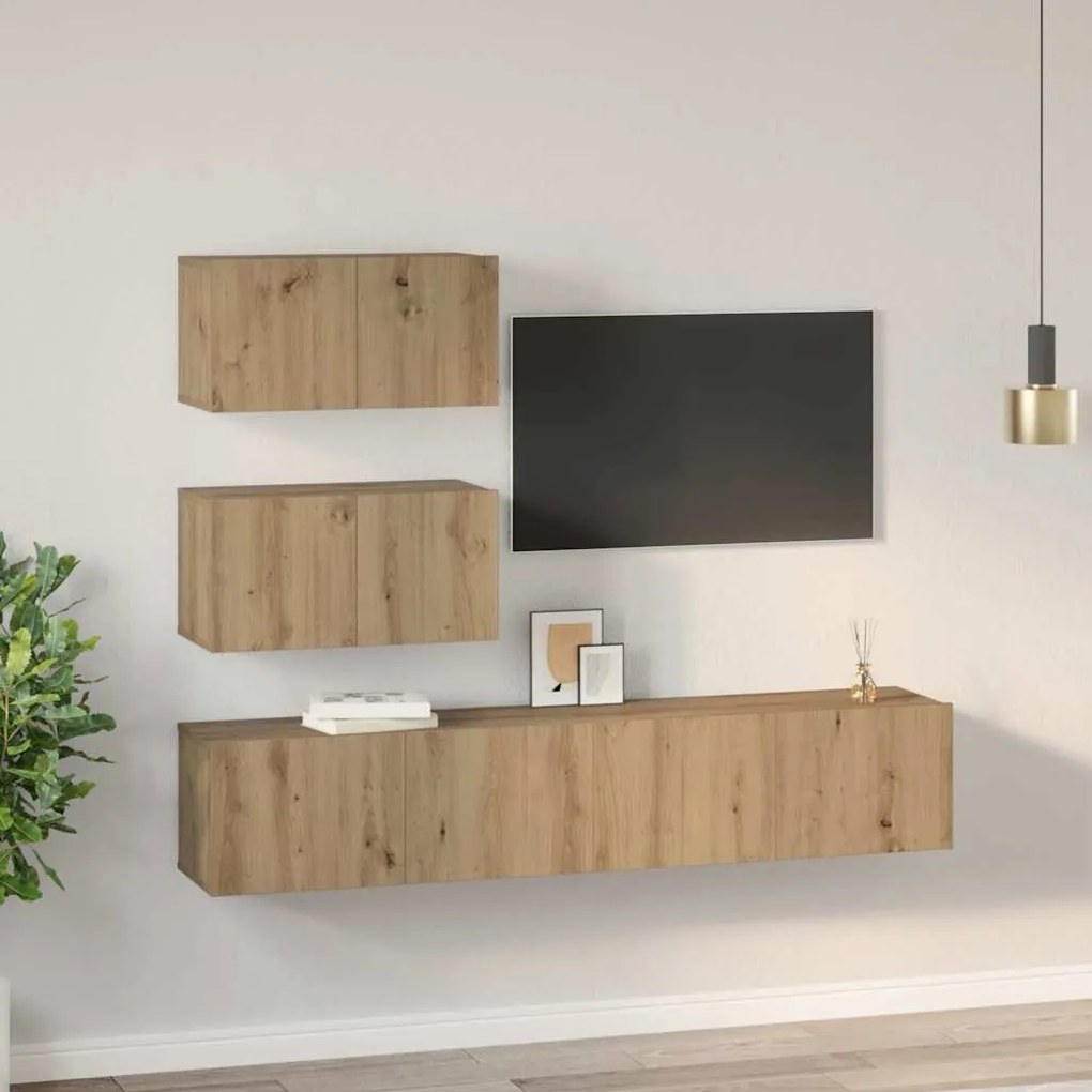 Sestava TV skříněk 4 ks Dub artisan Kompozitní dřevo 3393395