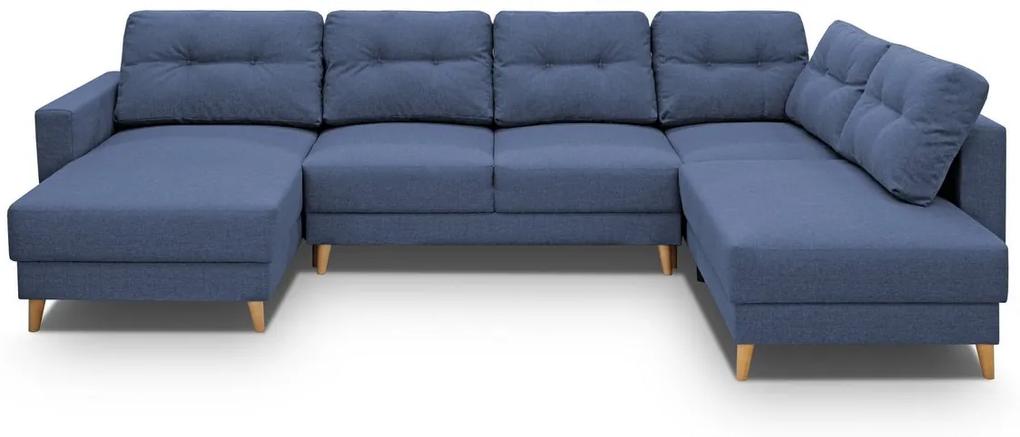 Casarredo - Komfort nábytek Rozkládací sedací souprava do U OLAF s úložným prostorem, Sawana 80 modrá