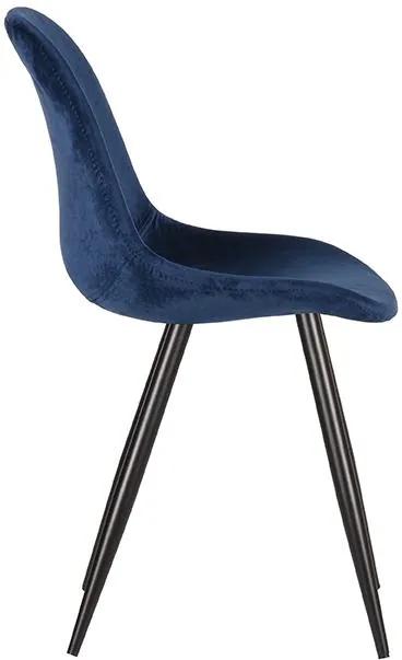 Modrá sametová jídelní židle Anaca