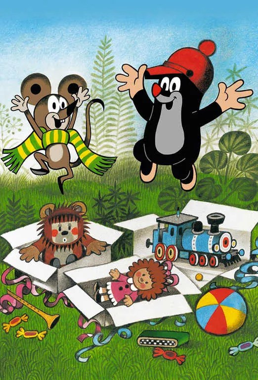 DINO Puzzle 2x48 dílků Krtek se raduje (Krteček) 18x26,5cm skládačka 2v1 dn381575