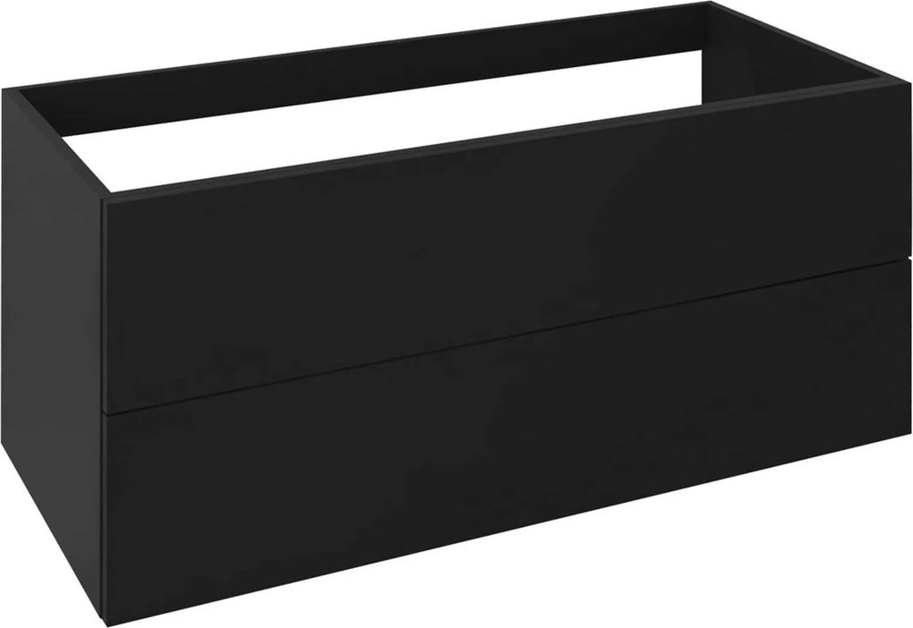 Sapho Treos - Umyvadlová skříňka 110x53x51 cm, 2x zásuvka, matná černá TS115-3535