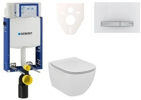 Cenově zvýhodněný závěsný WC set Geberit k zazdění + WC Ideal Standard Tesi 110.302.00.5NE8