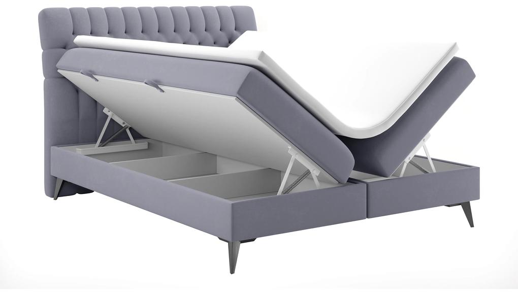 Kontinentální postel 160 cm Molera (fialová) (s úložným prostorem). 1020324