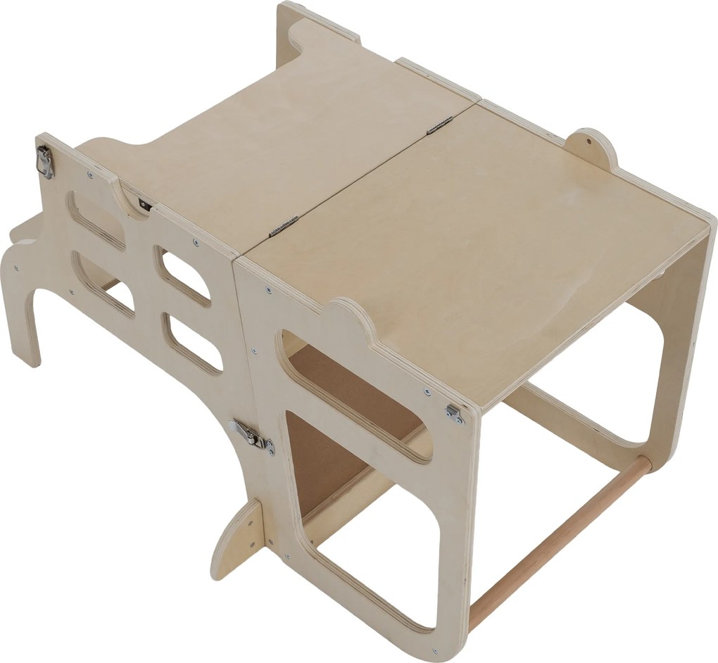 Montessori učící věž 3v1 s tabulí MONTI - přírodní