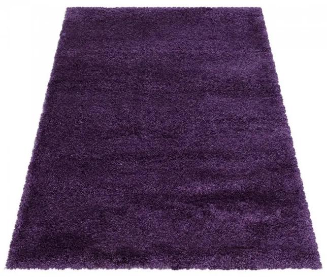 Vopi | Kusový koberec Fluffy shaggy 3500 lila - Kruh průměr 120 cm