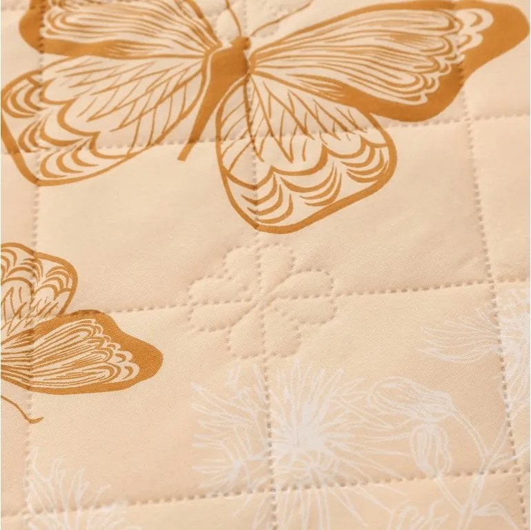 Letní přikrývka BUTTERFLY 140x200 cm, meruňková