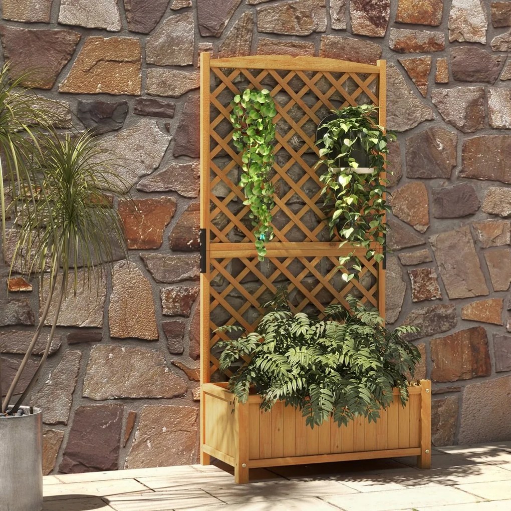 Costway 180 cm vysoká zahradní postel s mřížkou květináče a drenážními otvory