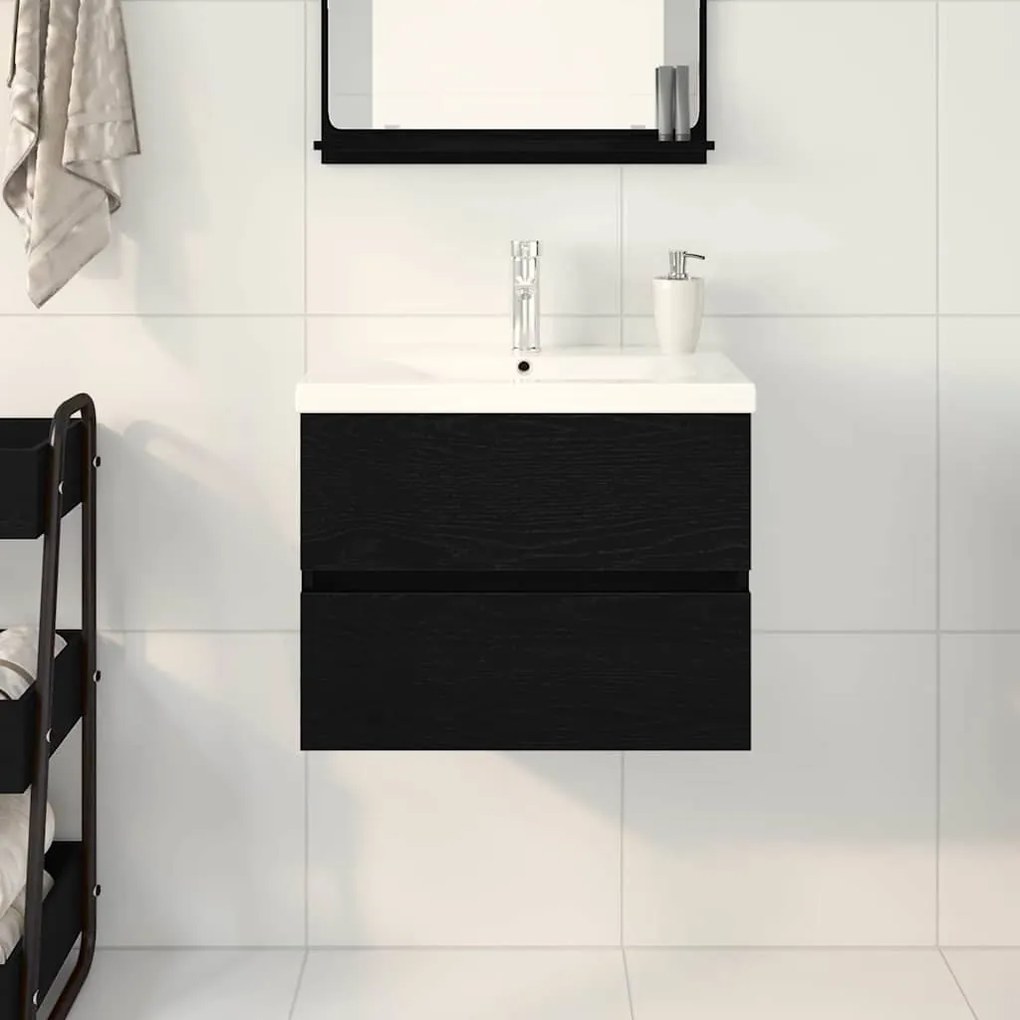 Skříňka pod umyvadlo Černý dub 60 x 39 x 62 cm Kompozitní dřevo 3333148