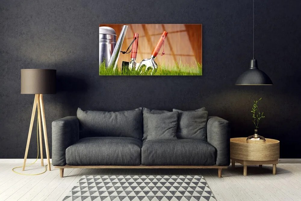 akrylový obraz Tráva Nářadí Umění 100x50 cm
