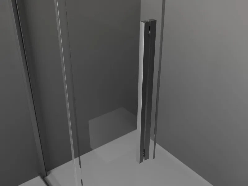 Mexen Velar L, posuvná sprchová zástěna Walk-in 120 x 200 cm, 8mm čiré sklo, broušený grafit, 871-120-003-03-95