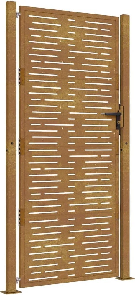 Zahradní branka 100 x 175 cm z cortenové oceli, čtvercový design 153200