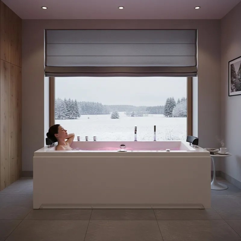 BPS-koupelny Hydromasážní vana RAMONA 640H 180x90 s ohřevem vody
