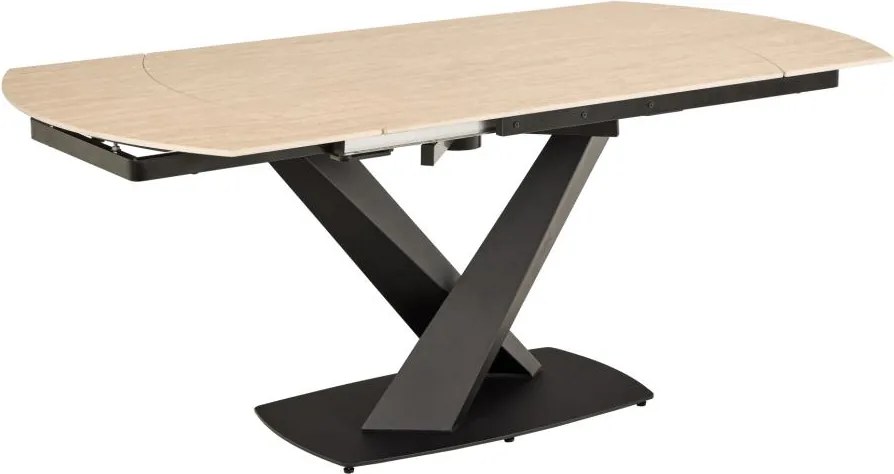 Rozkládací jídelní stůl Morella 120/180 cm béžový/černý