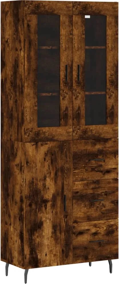 Skříň highboard kouřový dub 69,5 x 34 x 180 cm kompozitní dřevo 3198486