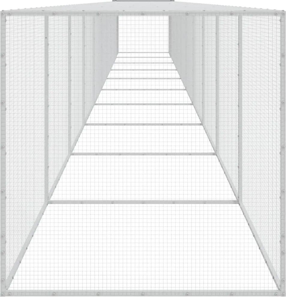Klec pro kuřata se střechou světle šedá 1 003 x 98 x 90 cm ocel 3189048