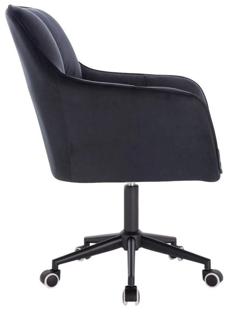 LuxuryForm DESIGN Otočné křeslo AMALFI VELUR na černé podstavě s kolečky - černé