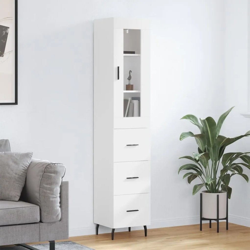 vidaXL Skříň highboard 34,5 x 34 x 180 cm kompozitní dřevo [3199251] Barva: šedá sonoma