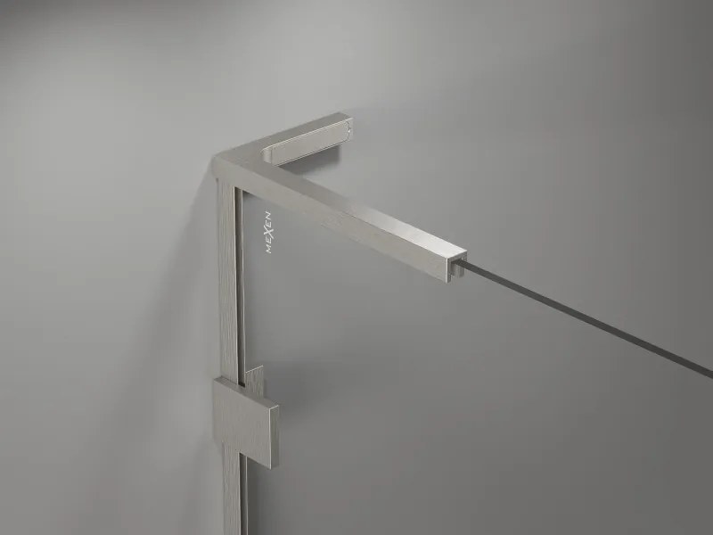 Mexen Lunar-B L sklápěcí sprchový kout levý 90 x 80 cm, čiré sklo, broušená ocel, 832L-090-080-97-00-L