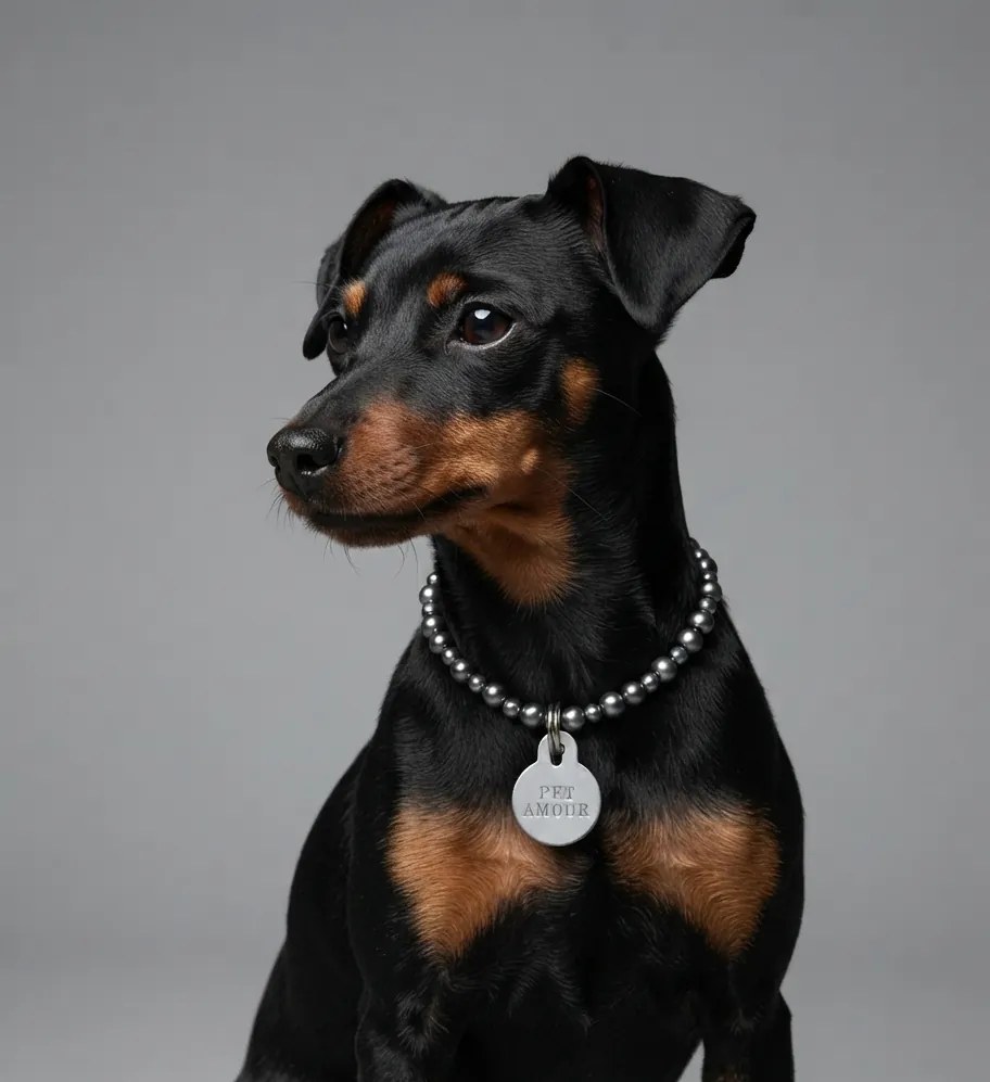 Pet Amour PA náhrdelník pro psy z perel šedý 6 mm Velikost: S