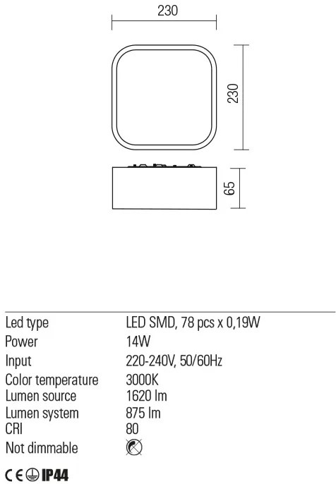 Redo Stropní LED svítidlo Screen IP, ø23cm Barva: Černá