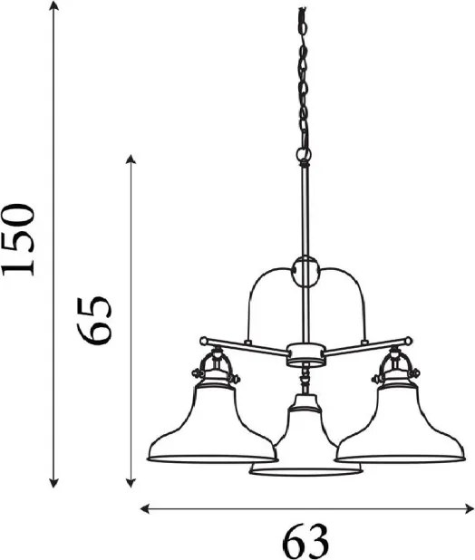 Searchlight 3183-3SS Industriální závěsné tříramenné svítidlo DALLAS satin