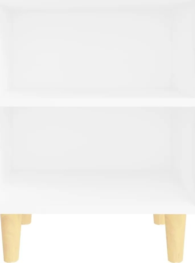 vidaXL Noční stolek s masivními dřevěnými nohami 40 x 30 x 50 cm [805779] Barva: šedá s vysokým leskem