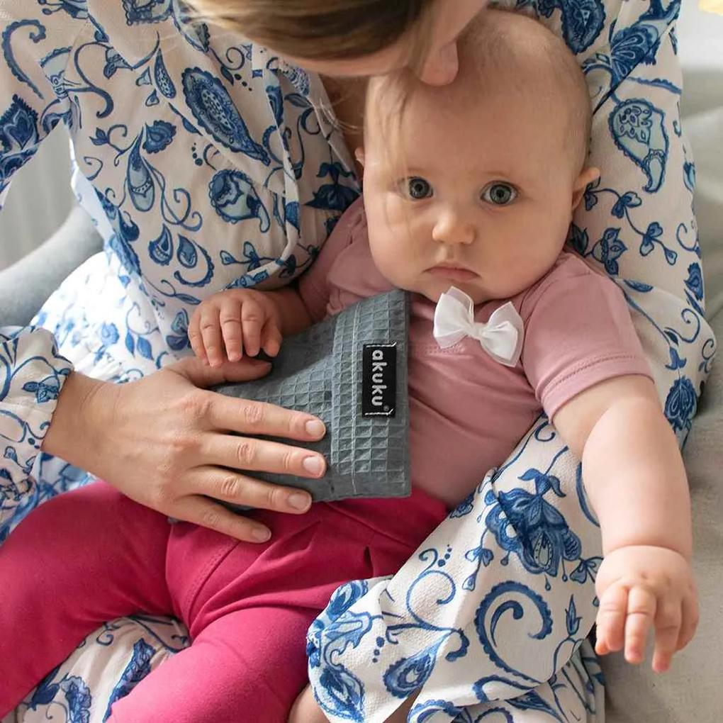 AKUKU dětský nahřívací a chladící polštářek termofor s višňovými peckami šedá