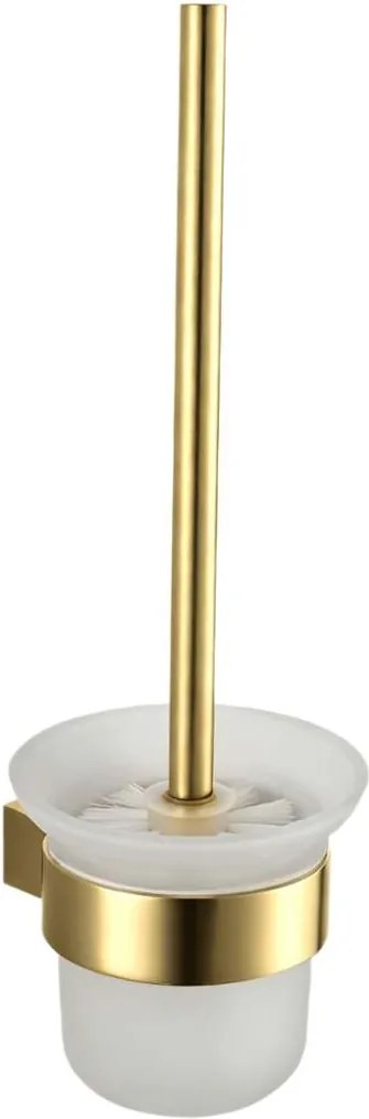 kielle Vega - WC štětka nástěnná s držákem, matné sklo/brushed gold 40518026