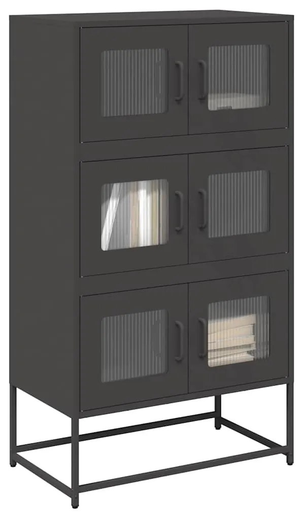 Skříň highboard černá 68x39x123 cm ocel
