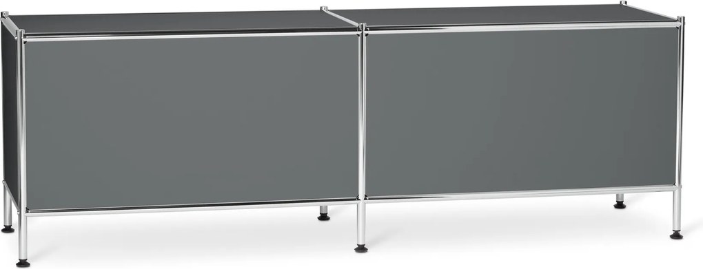 Tchibo - Kovová nízká skříňka CN3 s výklopnými dvířky - barva: chrom