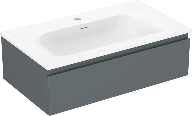 Mexen Orio, koupelnová skříňka 80 cm s umyvadlem Vela, 1 zásuvka, grafitová matná/bílá matná, 91A10-08023-1-BF66-W23M01
