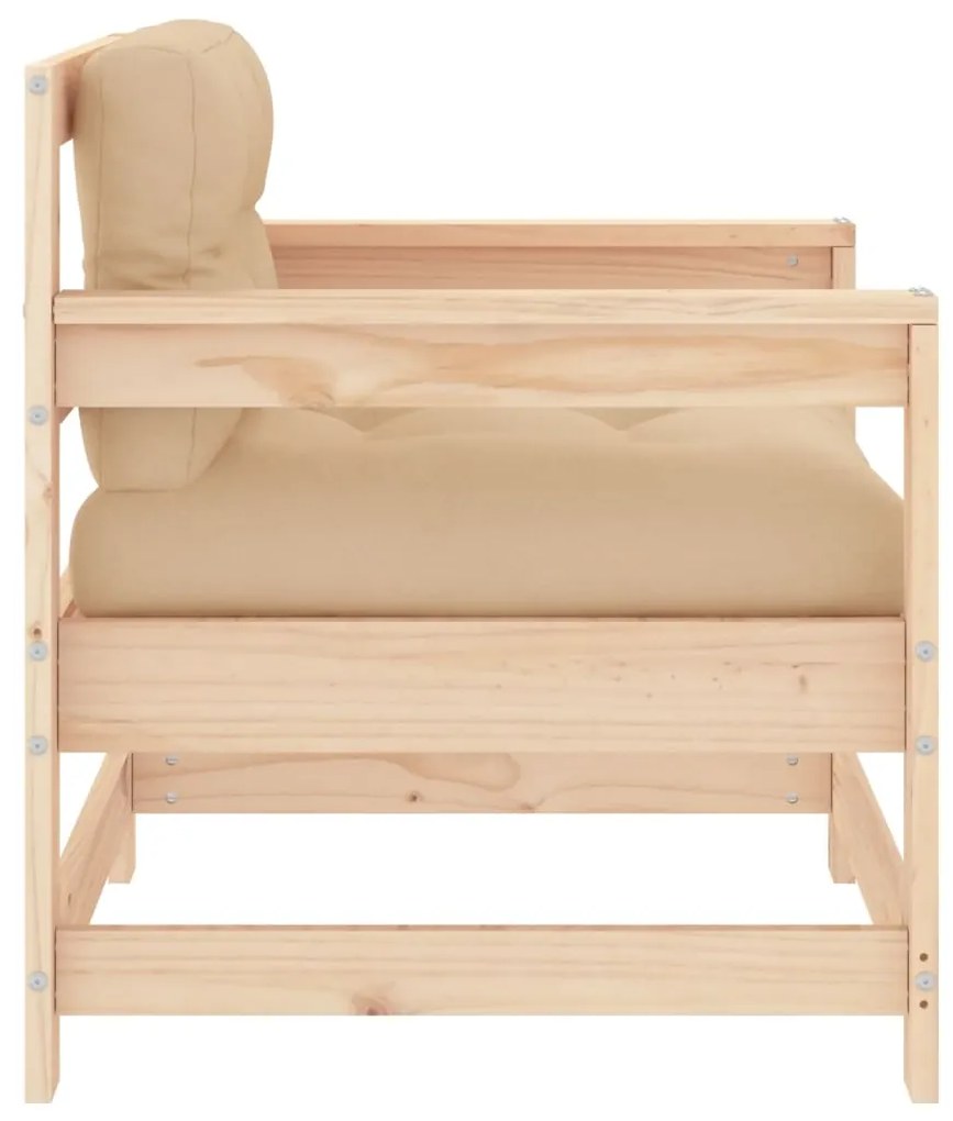 Zahradní židle s poduškami 2 ks masivní borové dřevo - Default Title
