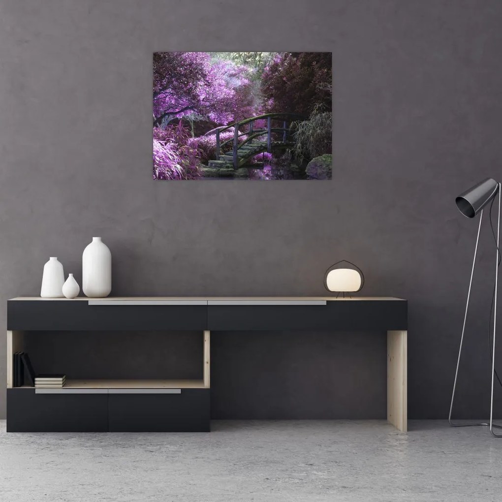 Skleněný obraz - fialové stromy (70x50 cm)